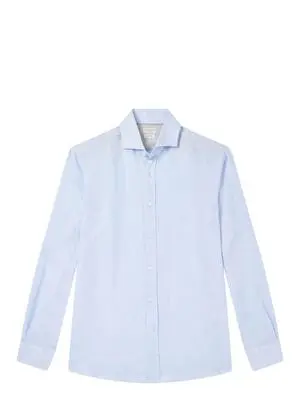 Brunello Cucinelli Brunello Cucinelli - Cutaway-Collar Linen Shirt - Men - Blue - S Light Blue
