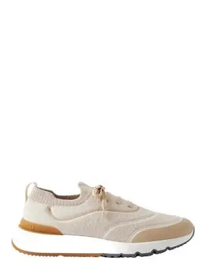 Brunello Cucinelli Stretch-knit Sneakers - Neutrals