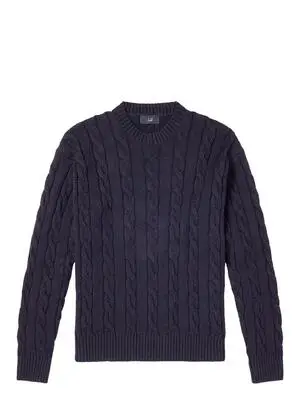 Dunhill Cable-knit Cotton Sweater - Blue