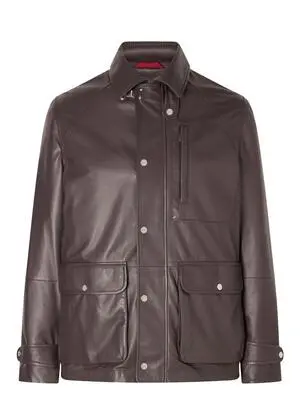 Brunello Cucinelli Leather Jacket - Brown