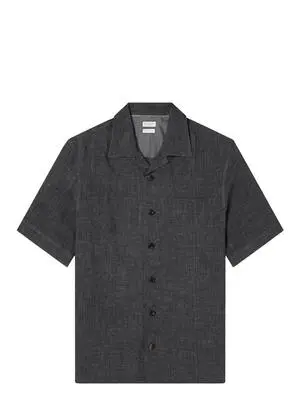Brunello Cucinelli Camp-collar Linen Shirt - Black