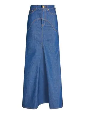 Zimmermann Denim Maxi Skirt - Mid Denim