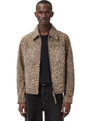 ALLSAINTS Dellcot Leopard Print Jacket - Peanut Brown
