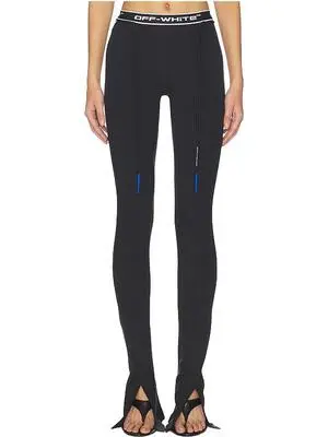 Off-White Logoband Split Legging In Black In Black - Black-fushia