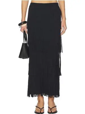 SIMONMILLER Knit Fringe Skirt - Black