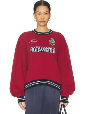 Off-White Sporty Over Crew Sweater - Red Dahlia-black