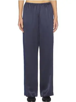 Donni. Silk Stripe Simple Pant - Navy & Blueberry