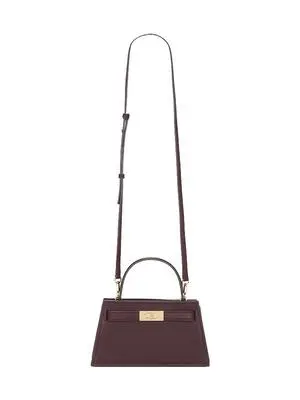 Tory Burch Lee Radziwill Pebble Mini Top Handle Bag - Dark Carmine