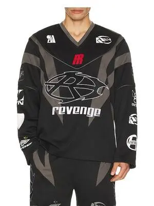 REVENGE Racer Patch Moto Jersey - Black
