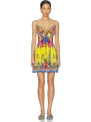 Camilla Short Dress With Tie Front - Sultanahmet Summer