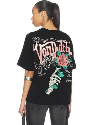 VON DUTCH Always Forever Boxy Crop Tee - Jet Black