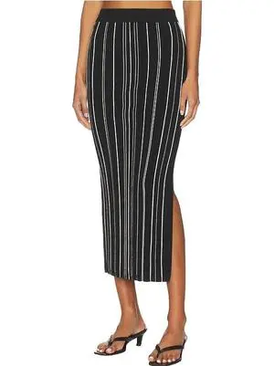 HEVRON Peony Skirt - Black Ivory Stripe