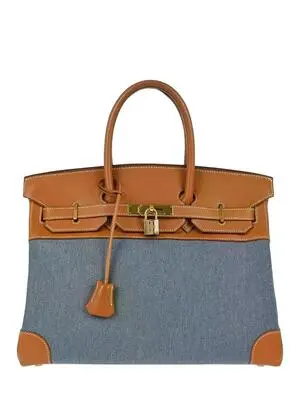 Hermès 1998 Toile And Leather Birkin Handbag - Blue