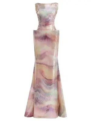 GEMY MAALOUF Patterned Maxi Dress - Pink