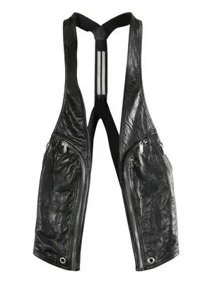Rick Owens Zip-up Leather Vest - Black