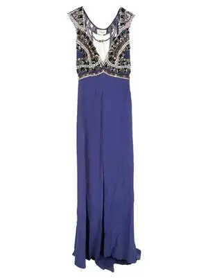 TEMPERLEY LONDON Embellished V-neck Gown - Blue
