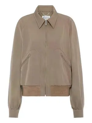 MAISON MARGIELA Virgin Wool Bomber Jacket - Neutrals