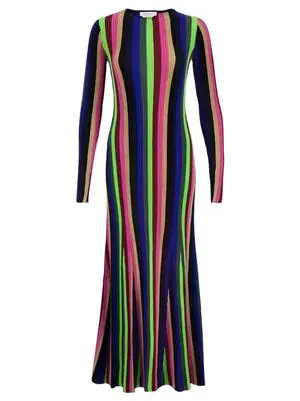 Gabriela Hearst Striped Long-sleeve Dress - Black