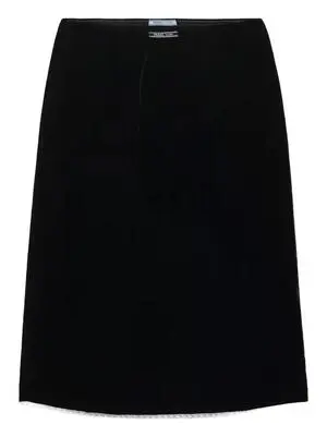 Prada Pencil Velvet Skirt - Black