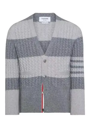 Thom Browne Striped Cardigan - Grey