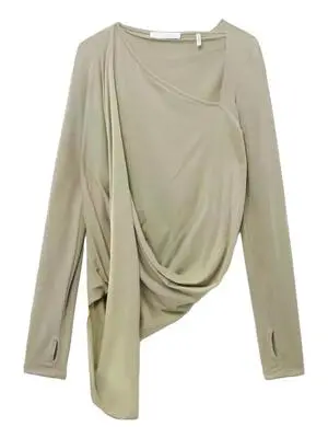 Helmut Lang Asymmetric Draped Top - Neutrals