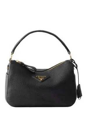 PRADA Leather Shoulder Bag With Logo