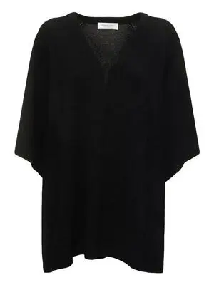 Michael Kors Wide-sleeve V-neck Cashmere Sweater - Black