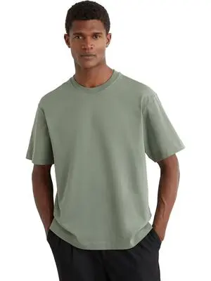 REISS Tate Cotton Pigment-dyed Relaxed-fit T-shirt - Sage Green