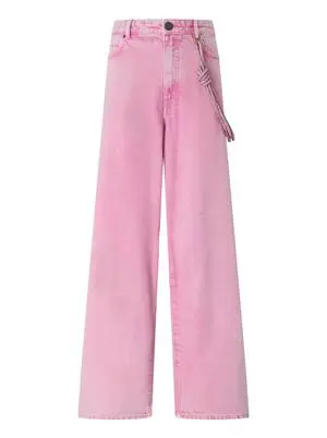 Pinko Knotted Wide-leg Jeans - Pink