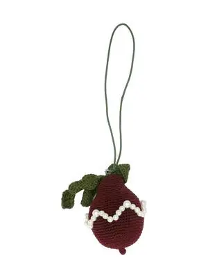 GOHAR WORLD Crochet Beaded Beet Bag Charm - Red
