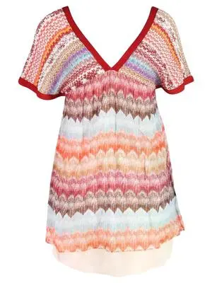 Missoni Cotton Chevron Tunic Dress - Neutrals