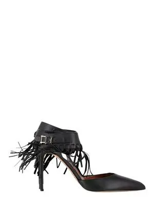 Valentino Garavani Fringed Ankle-strap Pumps - Black