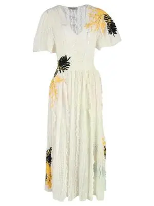 Valentino Garavani Crochet-embroidered Maxi Dress - White