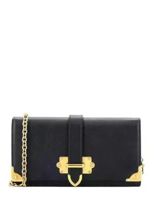 Prada Cahier Saffiano Leather Mini Crossbody Bag - Black