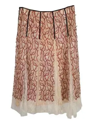 Giambattista Valli Floral-embroidered Midi Skirt - Neutrals