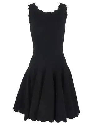 Alaïa Scalloped Mini Dress - Black