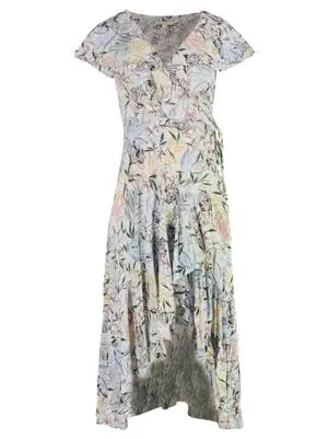 Maje Ritelle Floral-print Midi Dress - Neutrals