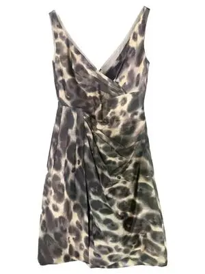PRADA Leopard-Print Mini Wrap Dress