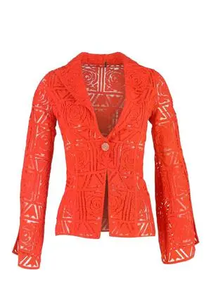 Cult Gaia Floral Lace Jacket - Orange