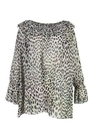 TEMPERLEY LONDON Printed Silk Blouse - Neutrals