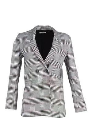 ANINE BING Madeleine Plaid Blazer - Grey