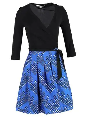 Diane Von Furstenberg Printed Mini Wrap Dress - Black