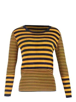 Michael Kors Striped Crew-neck Sweater - Yellow
