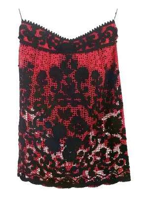 Dolce & Gabbana Lace Detail Skirt - Red