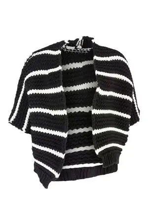 Brunello Cucinelli Striped Open Cardigan - Black