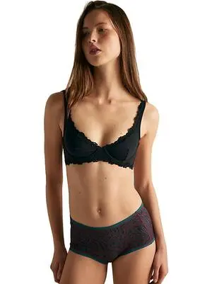 Free People Intimately Shortie Undies - Scribble Prawl Mauve Wine