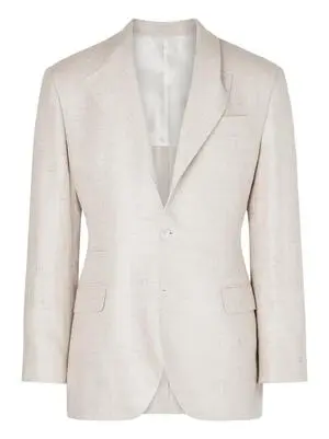 Brunello Cucinelli Silk, Linen And Wool-blend Blazer - Neutrals