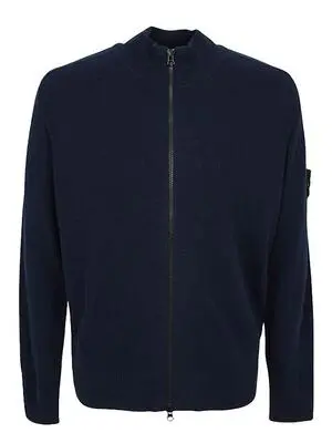 Stone Island Zip-up Cardigan - Navy Blue