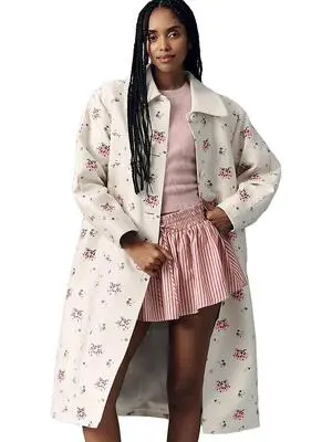 Baum Und Pferdgarten Daisy Floral Trench Coat - Fuchsia Pink Flower