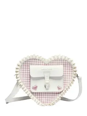 Dr. Martens Frilled Gingham Leather Heart Backpack - White